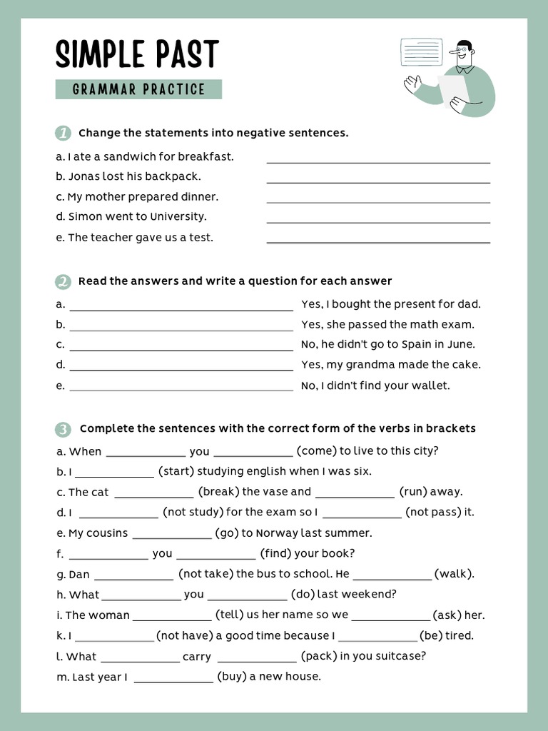 Simple Past Grammar Practice Worksheet | PDF | Language Arts & Discipline