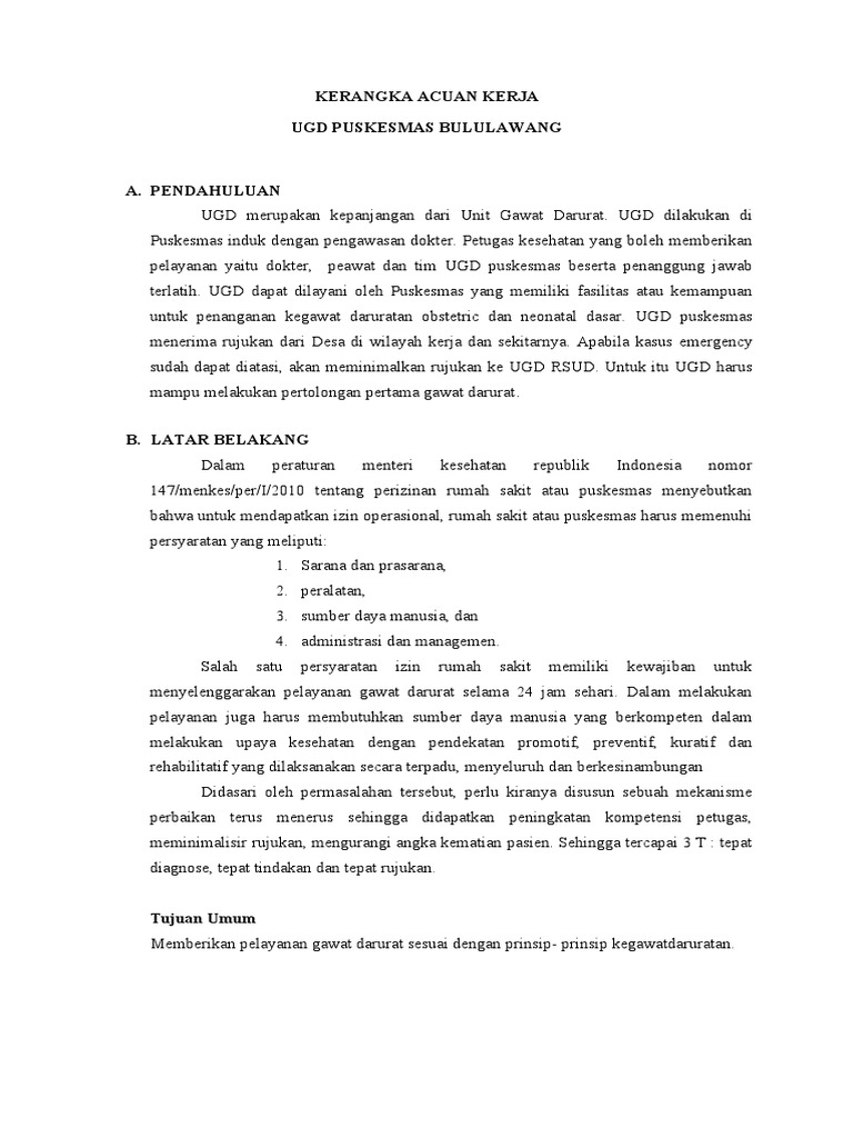 kerangka-acuan-ugd PKM BLLWG | PDF