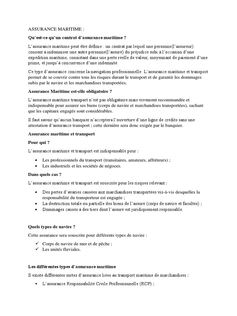 Assurance Maritime | PDF