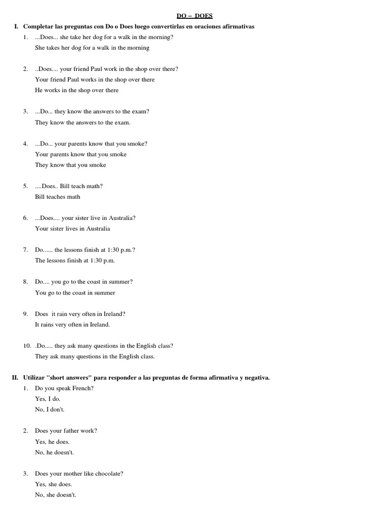 10_Do_Does_Quest_exercises_Solv | PDF