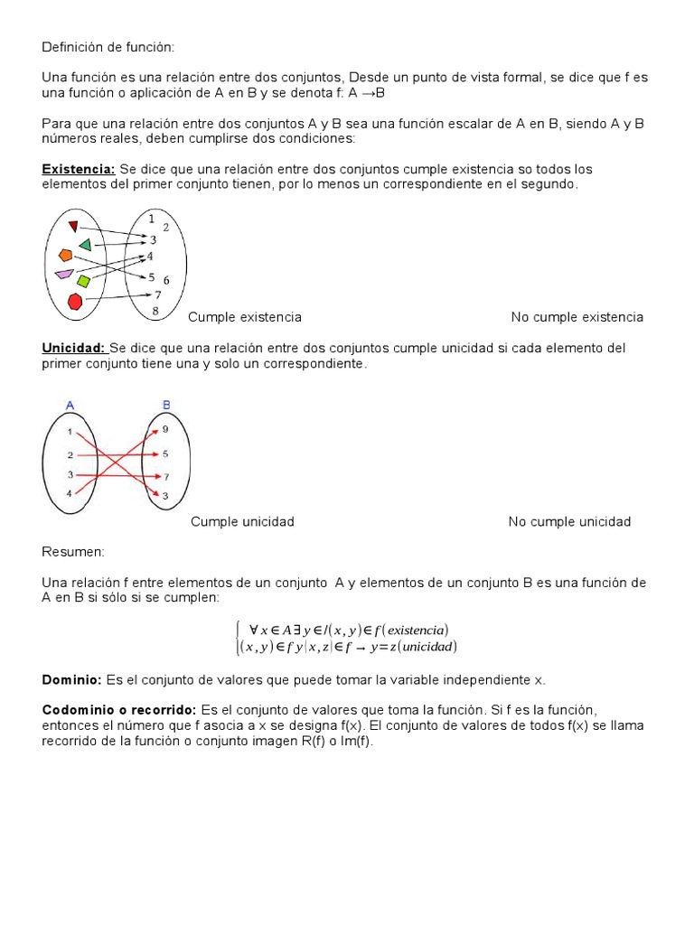 Definicion de Funcion | PDF | Función (Matemáticas) | Matemática Elemental