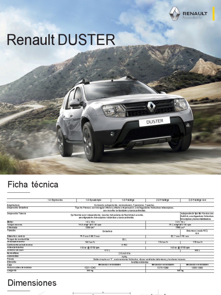 Ficha Tecnica Renault Duster 1.6expression | PDF