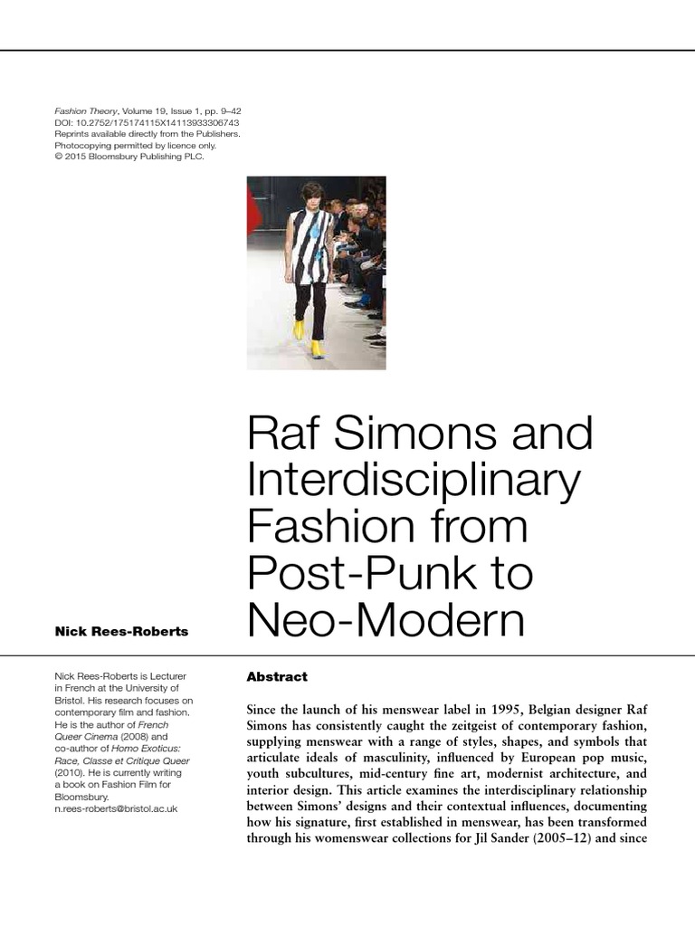 Raf Simons: Fashion's Neo-Modern Pioneer | PDF | Fashion