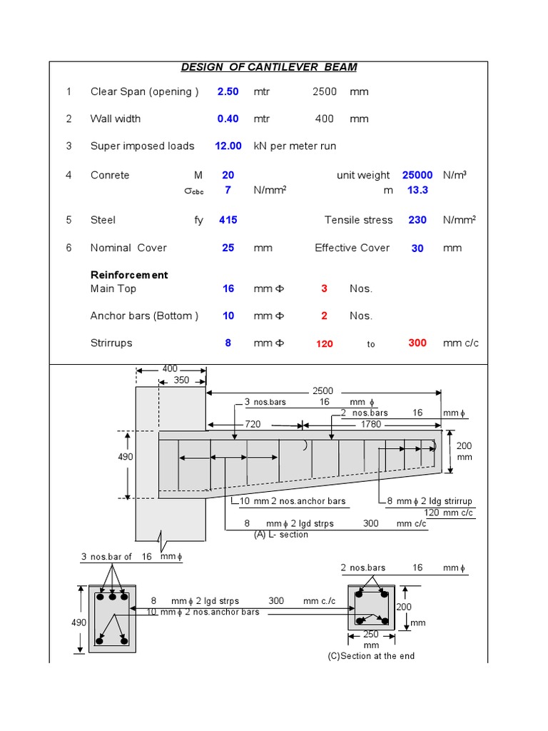 Cantilever Type Beam | PDF | Beam (Structure) | Building Technology