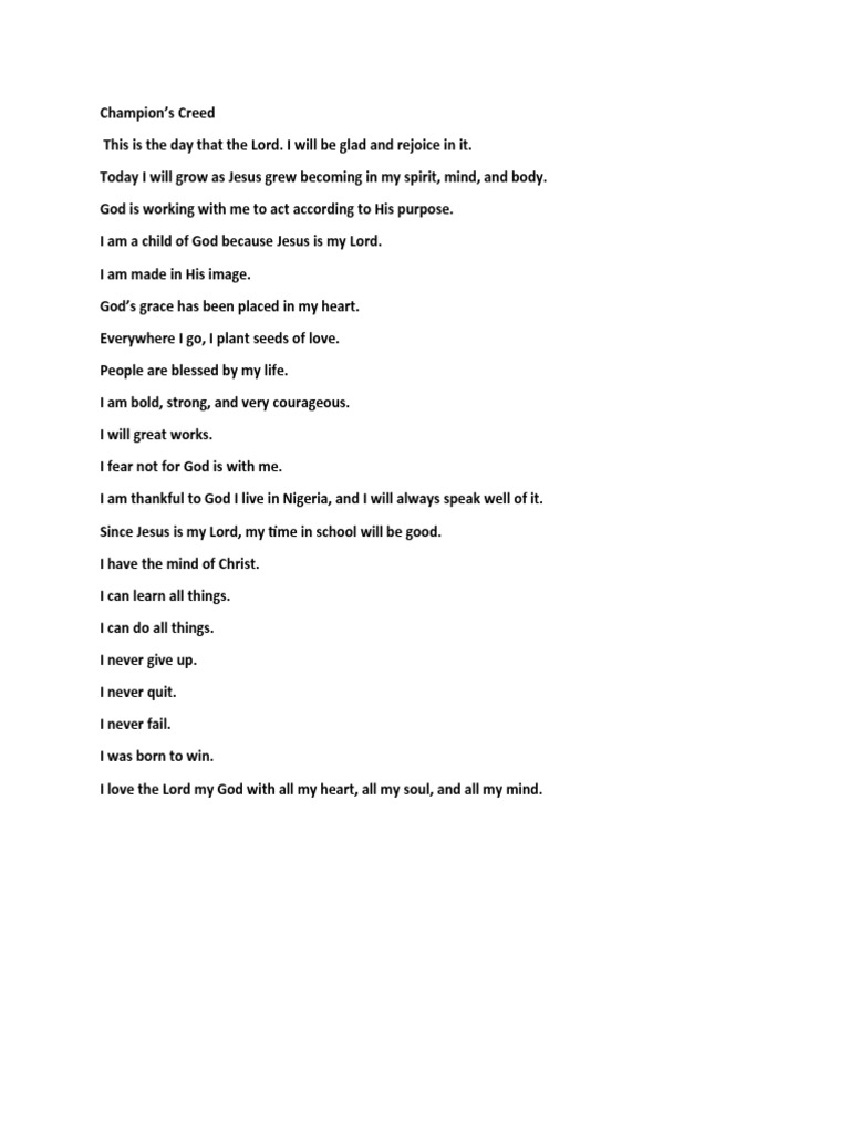 Champion Creed | PDF