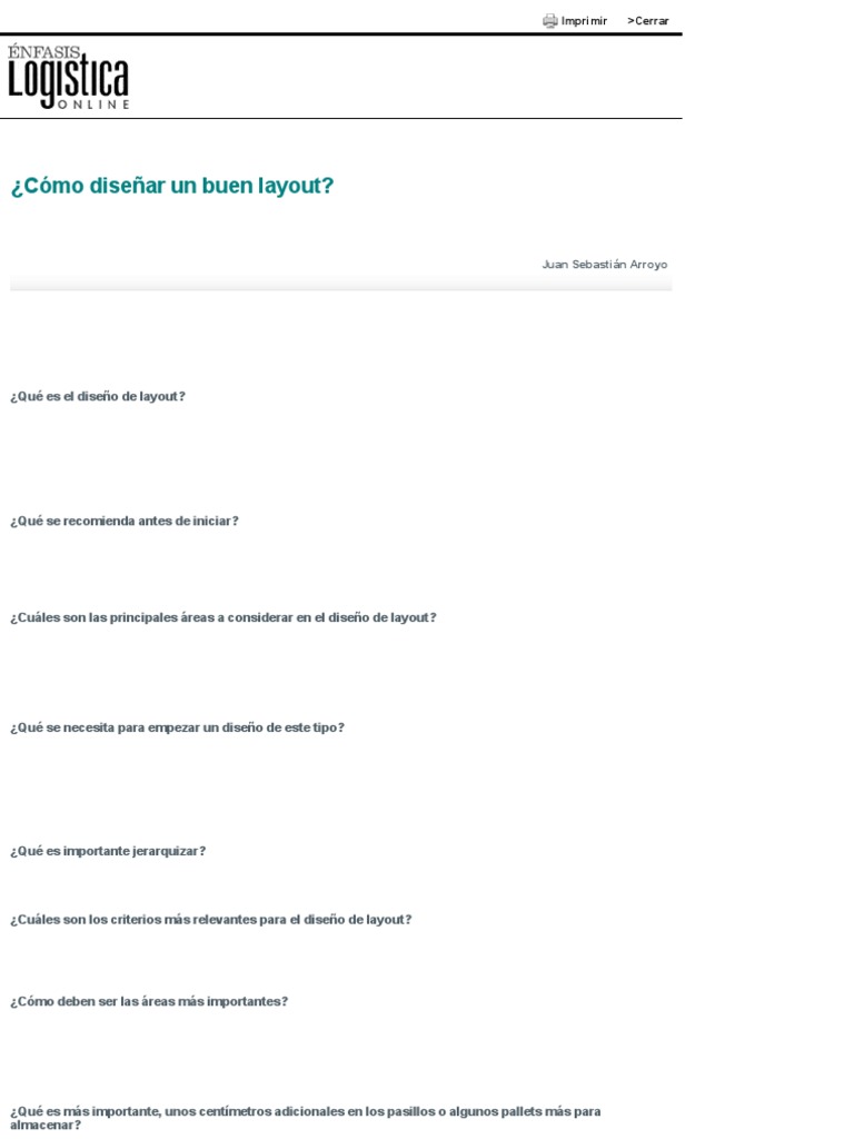 Como Diseñar Layout | PDF | Diseño | Logística