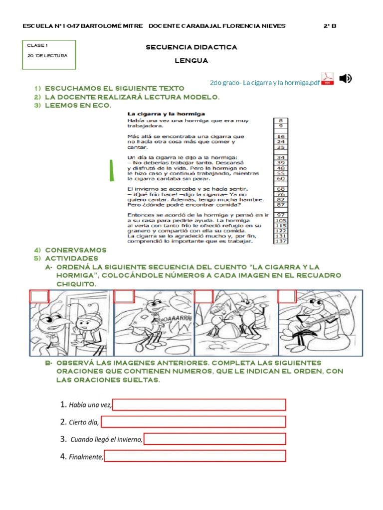 SECUENCIA DIDACTICA Lengua Mitre - 230722 - 215738 | PDF | Sustantivo | Adjetivo