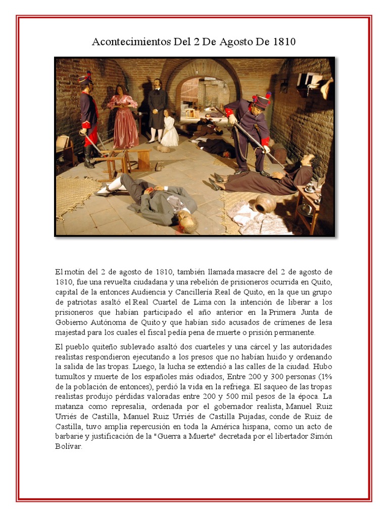 Acontecimientos Del 2 de Agosto de 1810 | PDF