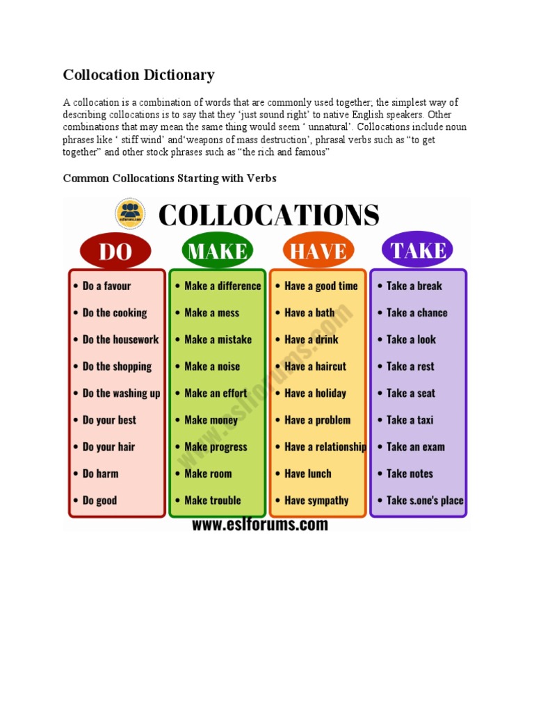 Common Collocations Unit 2 | PDF