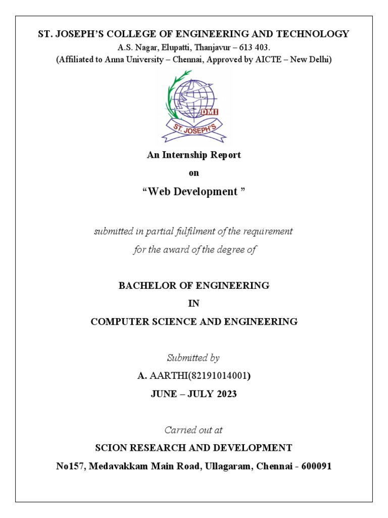 Internship Report | PDF | Bootstrap (Front End Framework) | Html