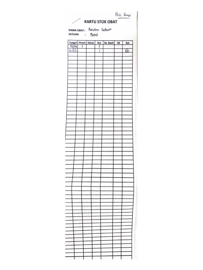 Kartu Stok Obat Emergency | PDF