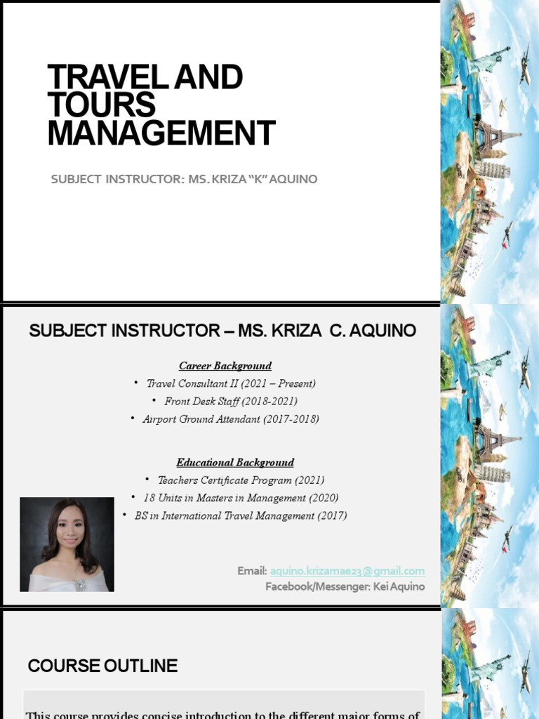 Travel and Tour Management Week 1 | PDF | Travel Agency | Cruise Ship