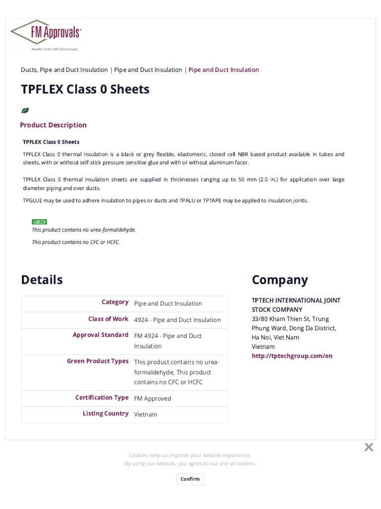 Insulation - 2 - FM Approvals - Sheet | PDF