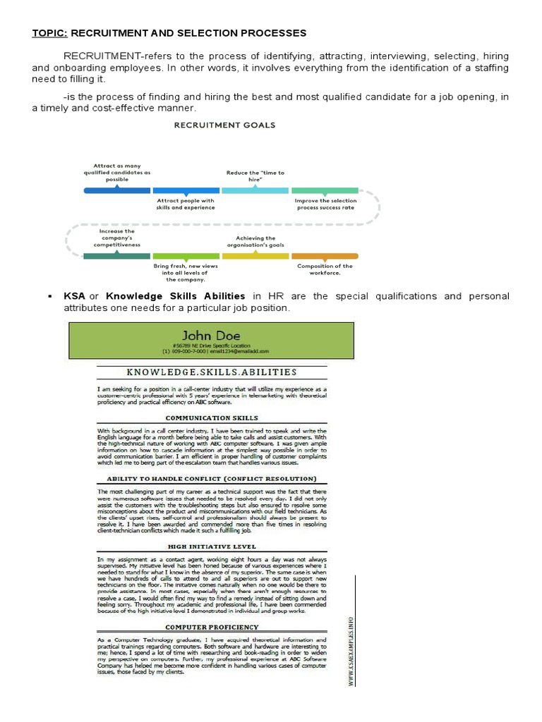Recruitment And Selection Processes Pdf Résumé Recruitment
