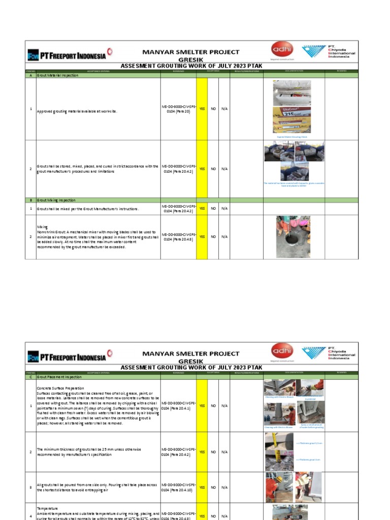 Assesment Grouting Pedestal Steel Structure (July 2023) | PDF ...