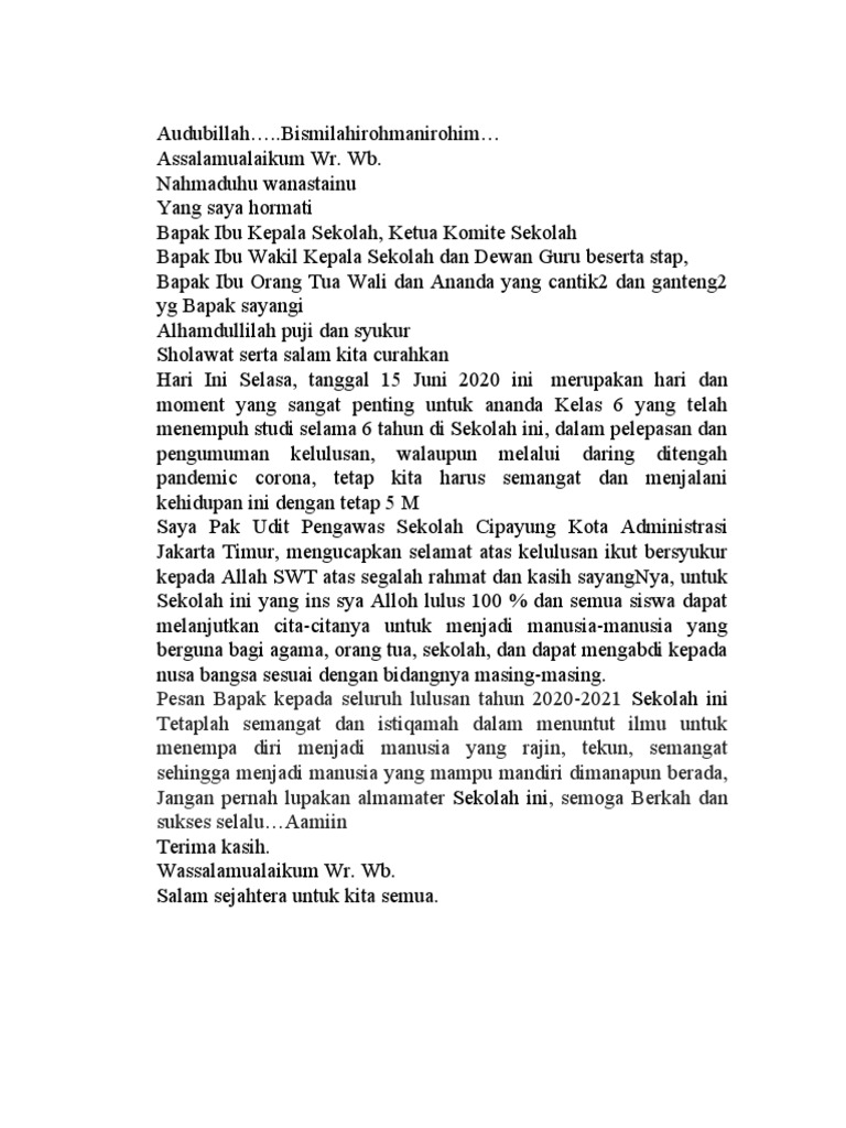 Sambutan Pelepasan | PDF