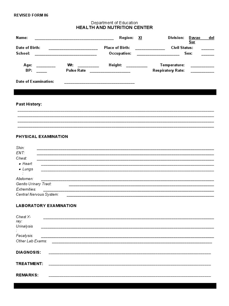 CS FORM 86 Medical Certificate | PDF | Physical Examination | Medicine