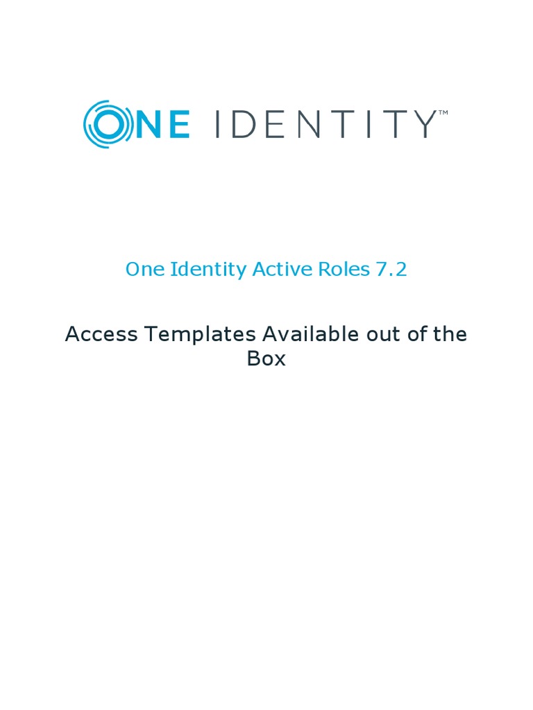 ActiveRoles 7.2 Predefined Access Templates Guide | PDF