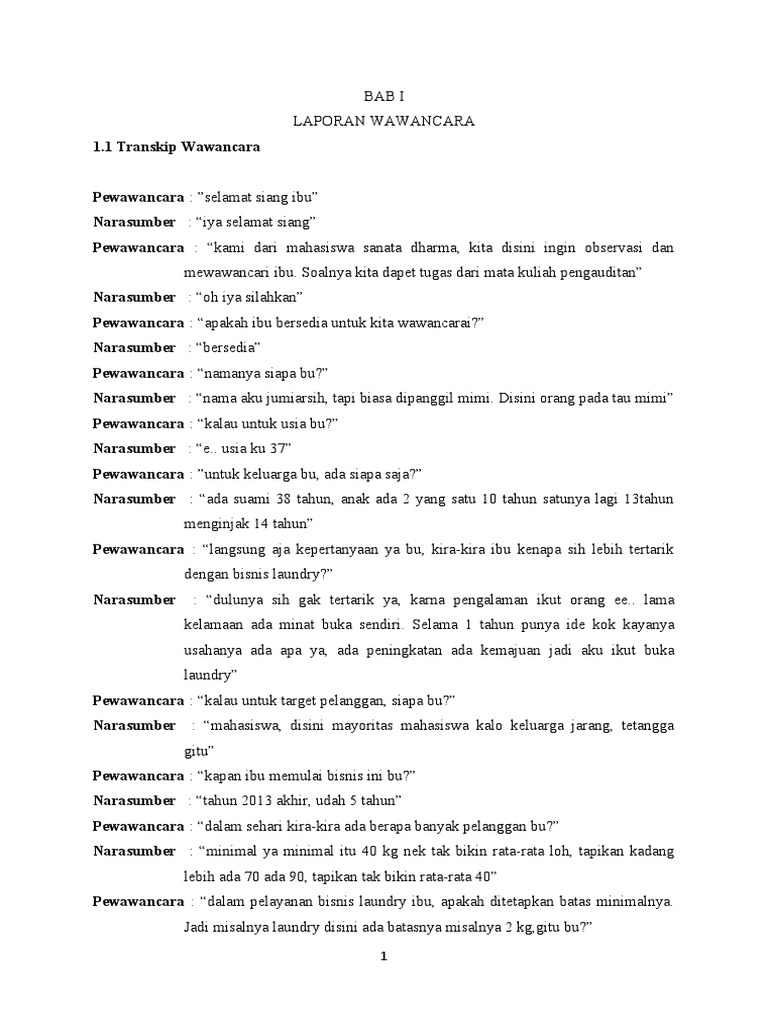 Laporan Hasil Wawancara Dan Observasi | PDF