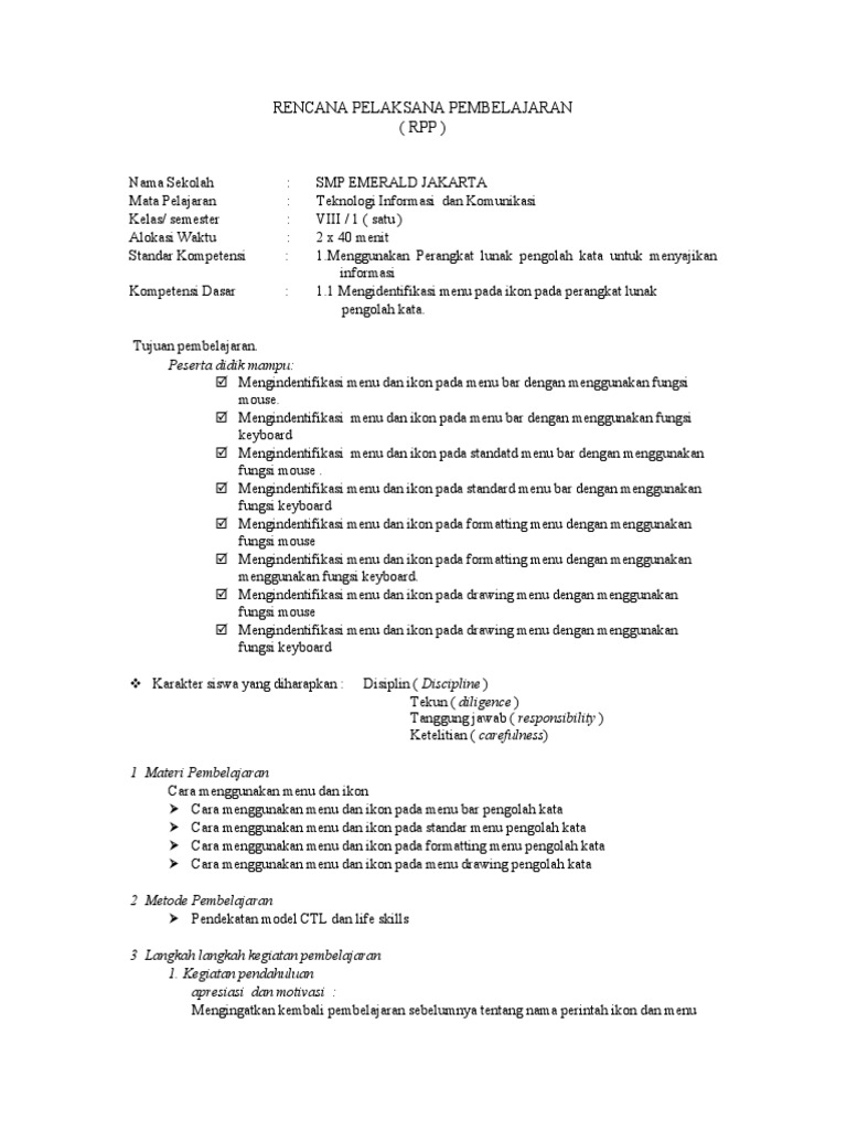 Rencana Pelaksana Pembelajaran (RPP) : Peserta Didik Mampu | PDF