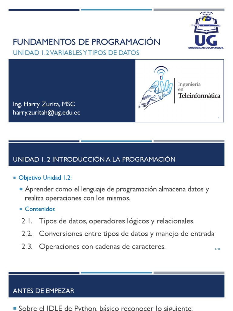 FFP 2020-01 U1-02 Tipos de Datos 1 v3 | PDF | Tipo de datos | Python ...