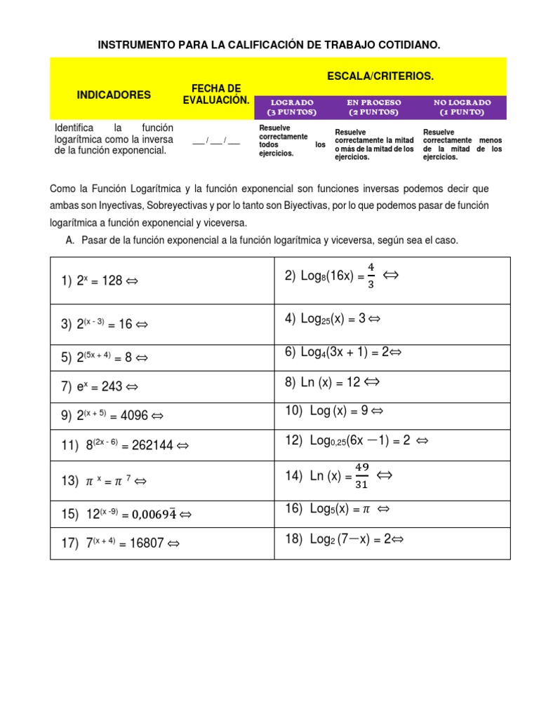 Material Didáctico Logaritmo 2023 | PDF