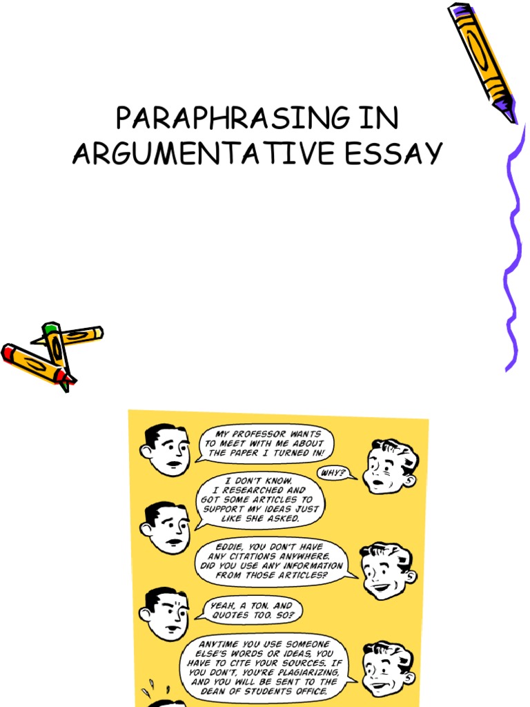 Paraphrasing in Argumentative Essay | PDF | Linguistics | Grammar
