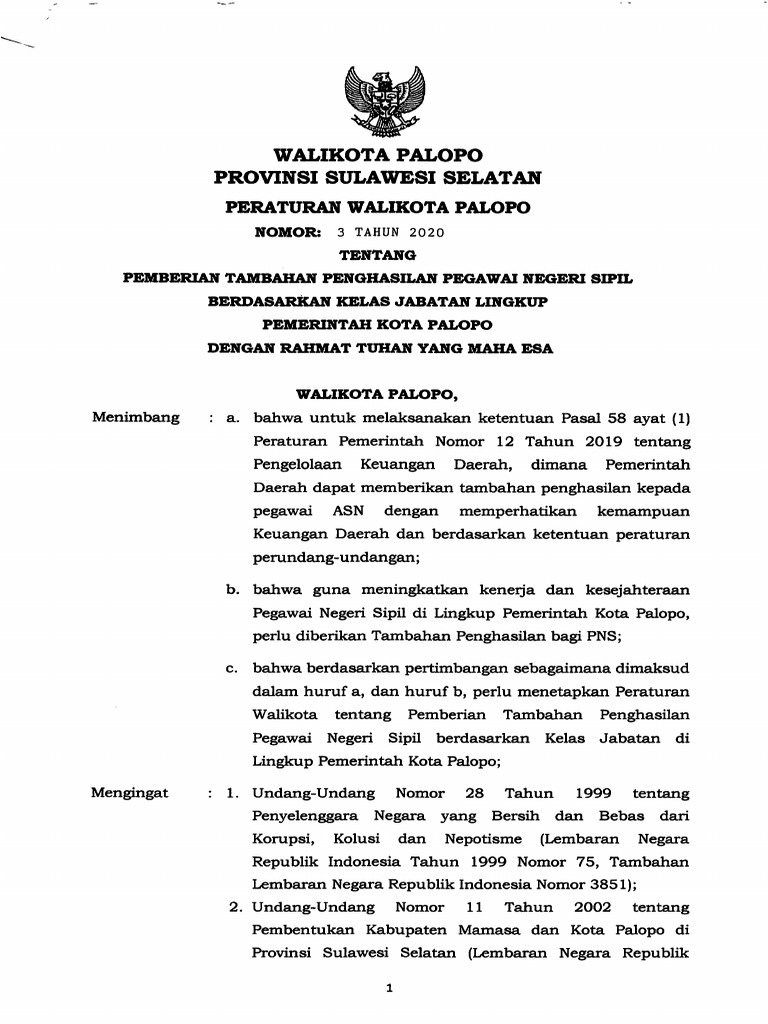 Perwal No. 3 Tahun 2020 | PDF