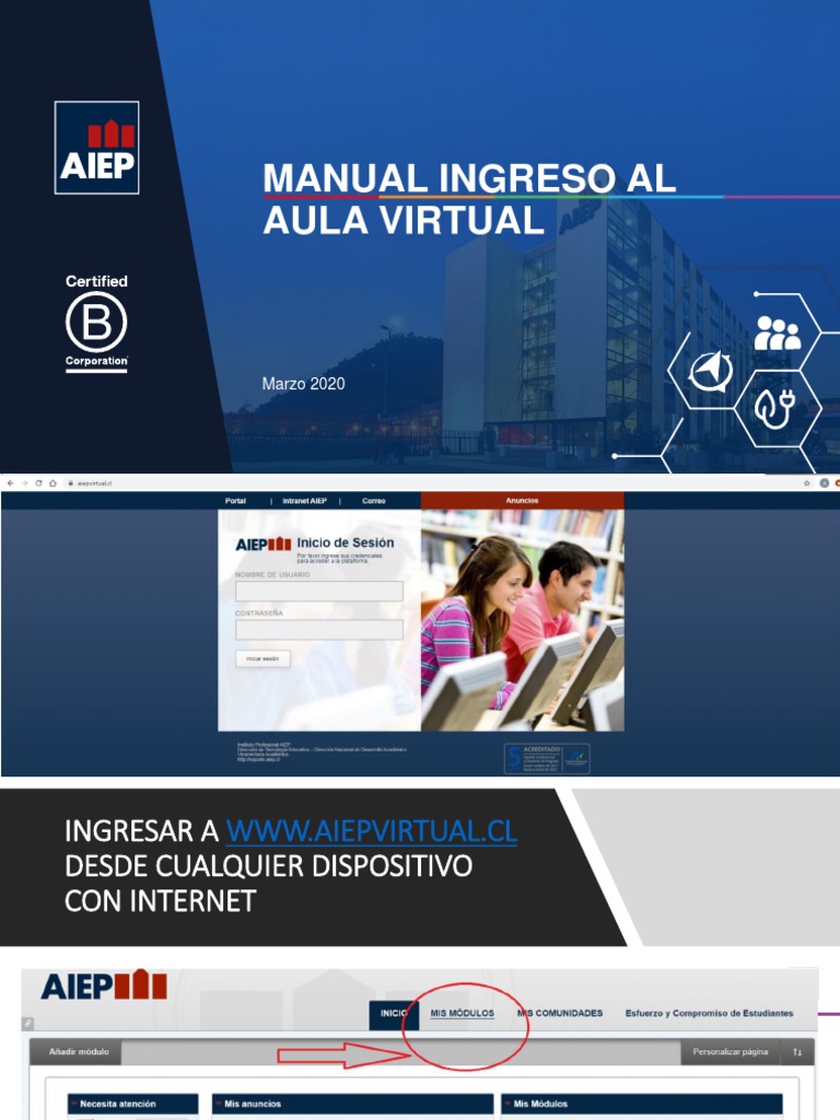 Guía de Acceso al Aula Virtual AIEP | PDF
