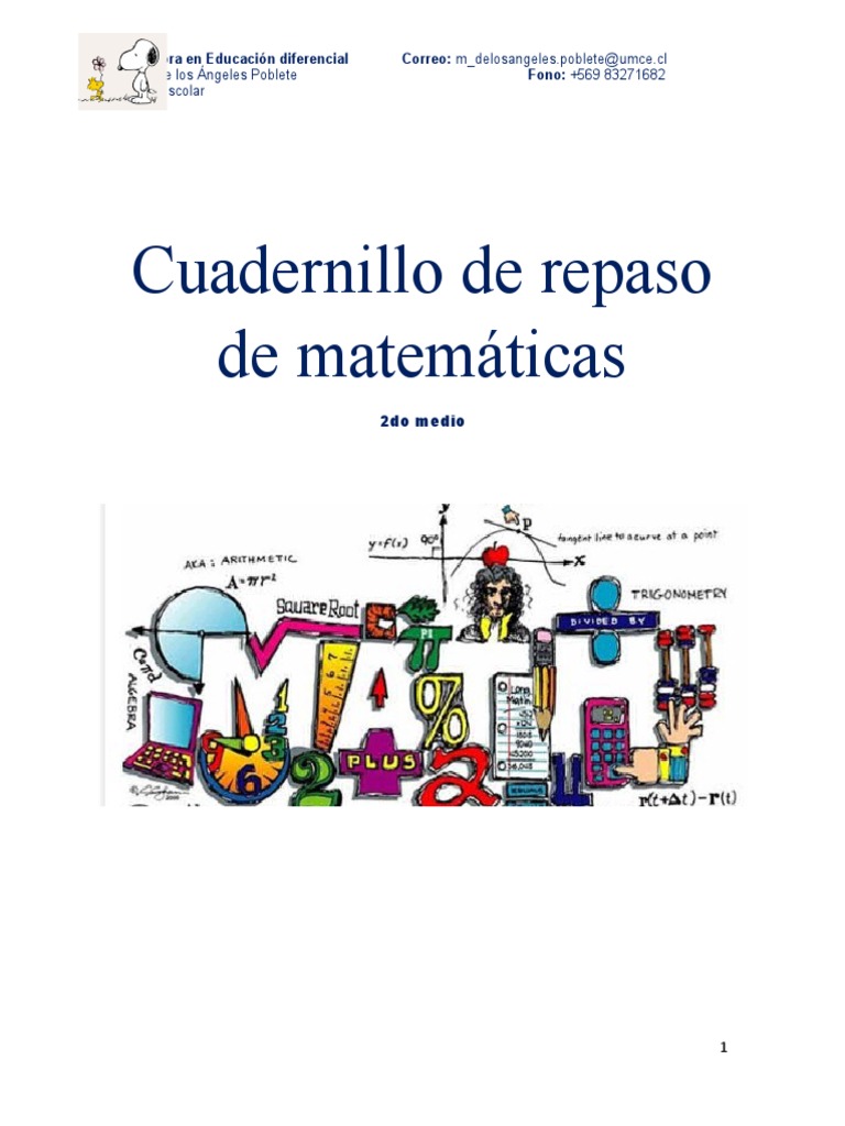 Cuadernillo de Repaso MAT 2do Medio | PDF | Logaritmo | Ecuación cuadrática