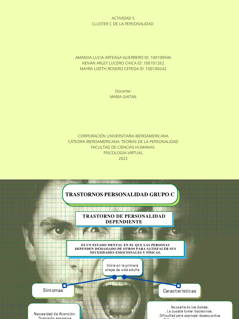 Actividad 05 - Cluster C de La Personalidad | PDF
