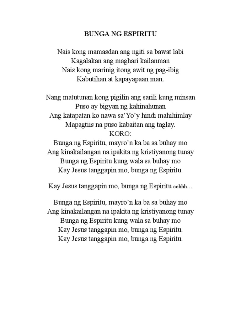 Bunga NG Espiritu | PDF