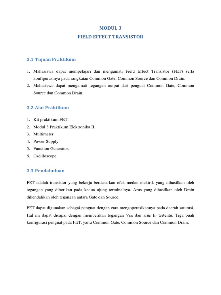 Modul 3 FET | PDF