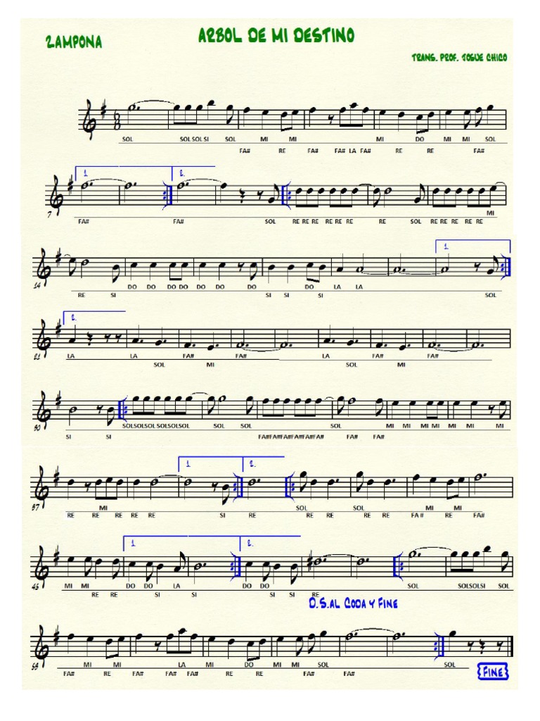 Arbol de Mi Destino Zampoña | PDF