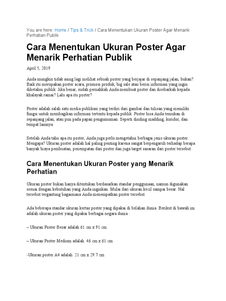 Tips Membuat POSter | PDF