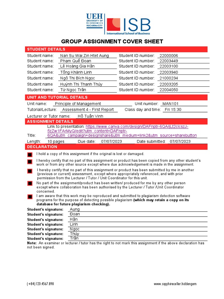Principle of Management Report (PM) | PDF | Career & Growth | Business