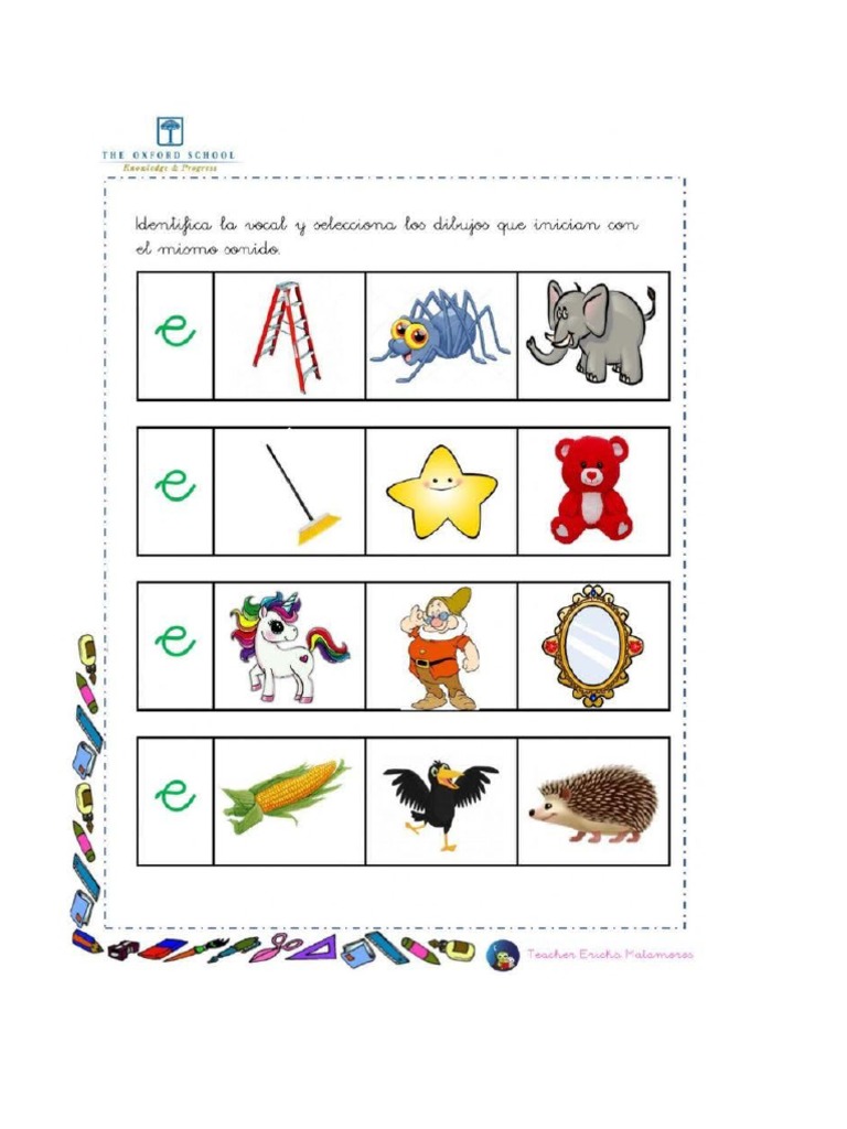 Actividades Vocal e | PDF