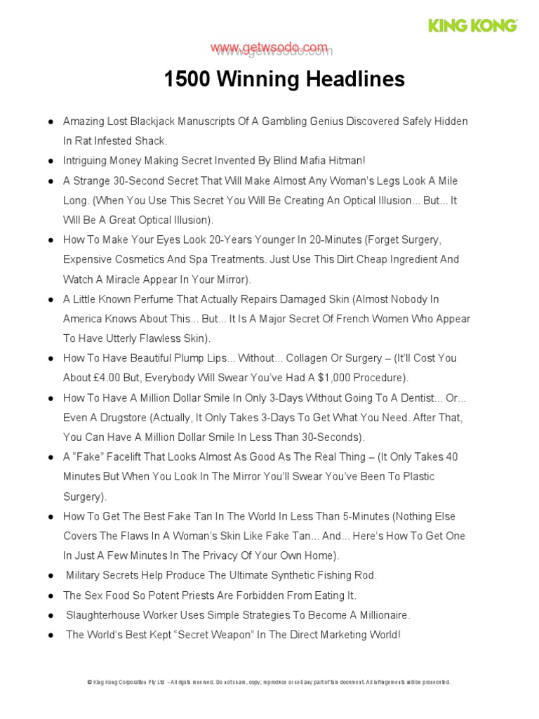 6.3-1500 Winning Headlines | PDF