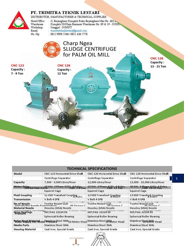 Charp Ngea Sludge Centrifuge | PDF