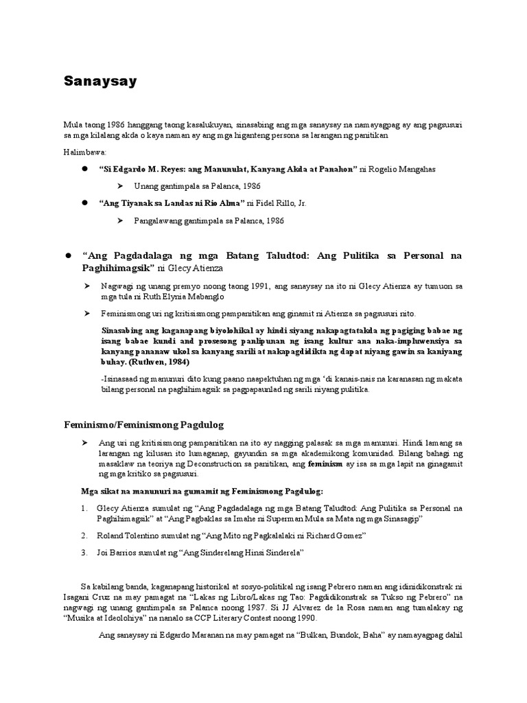 Sanaysay | PDF