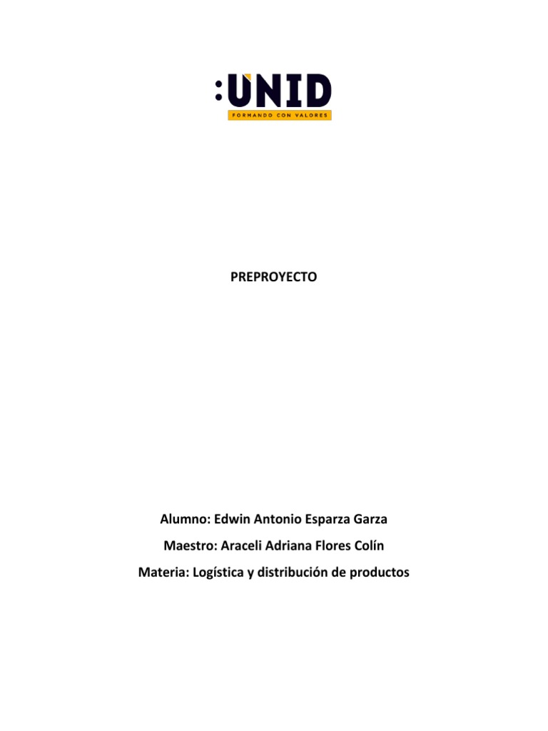 PREPROYECTO Logistica y Distribucion | PDF