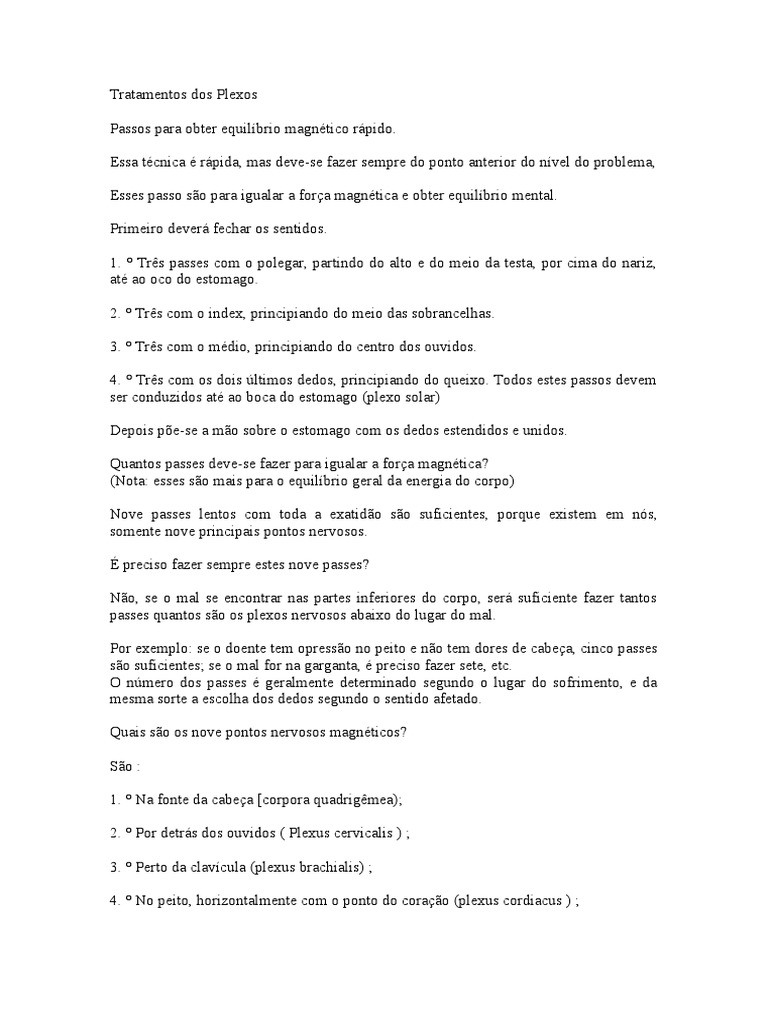 Técnica Dos 10 Plexos | PDF