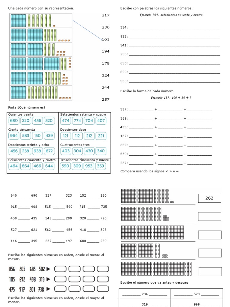 Numeros Hasta El 1000 | PDF