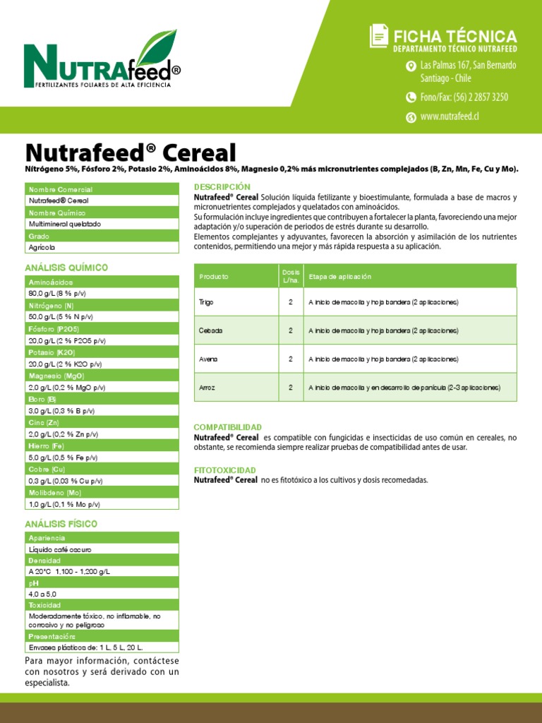 Ficha Cereal | PDF | Cereales | Materiales