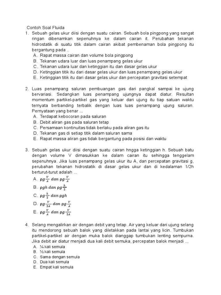 Soal Fluida Hots | PDF