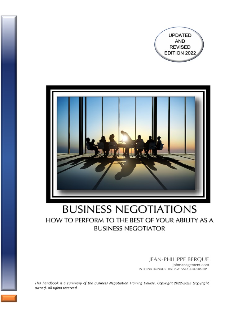 Book Business Negotiations | PDF | Negotiation | Swot Analysis