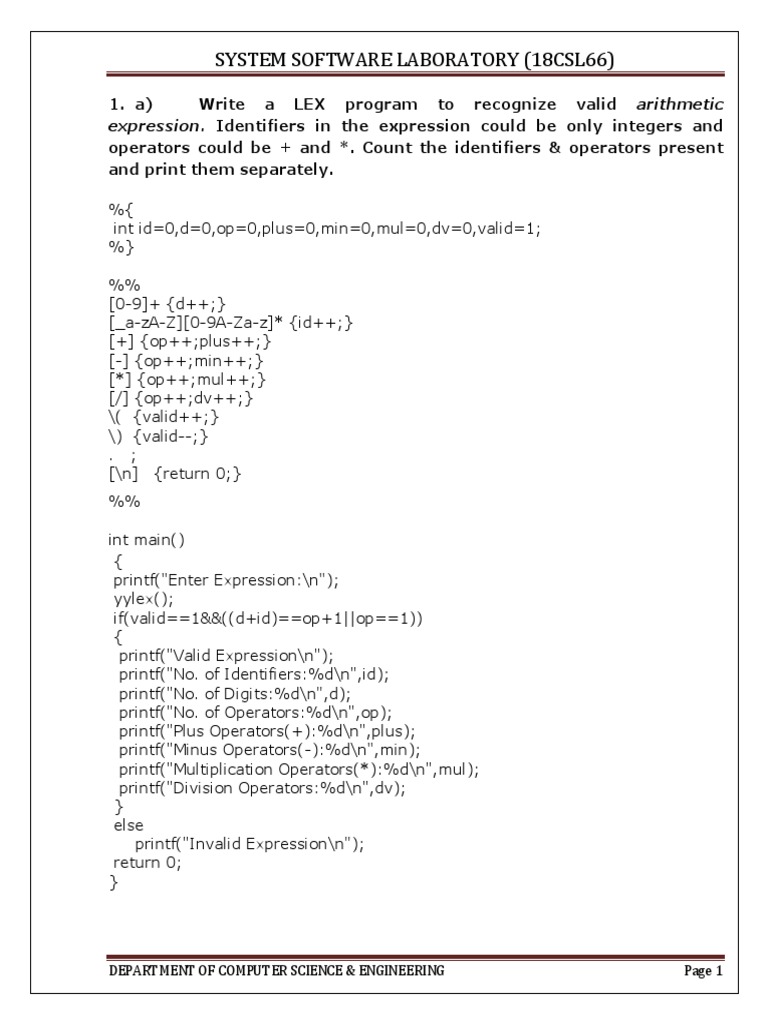 SS Lab Programs | Download Free PDF | Software Development | Computer ...