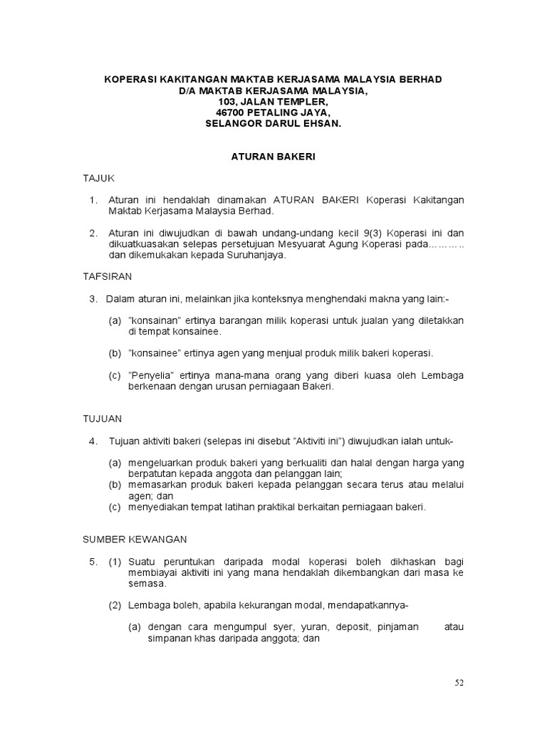 Aturan Bakeri1 | PDF