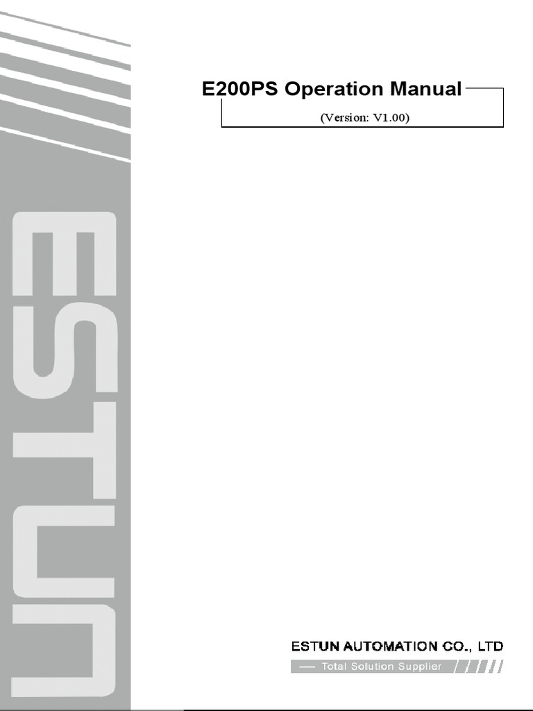 E200PS Operation Manual (V1.00) | PDF | Parameter (Computer Programming) | Numerical Control
