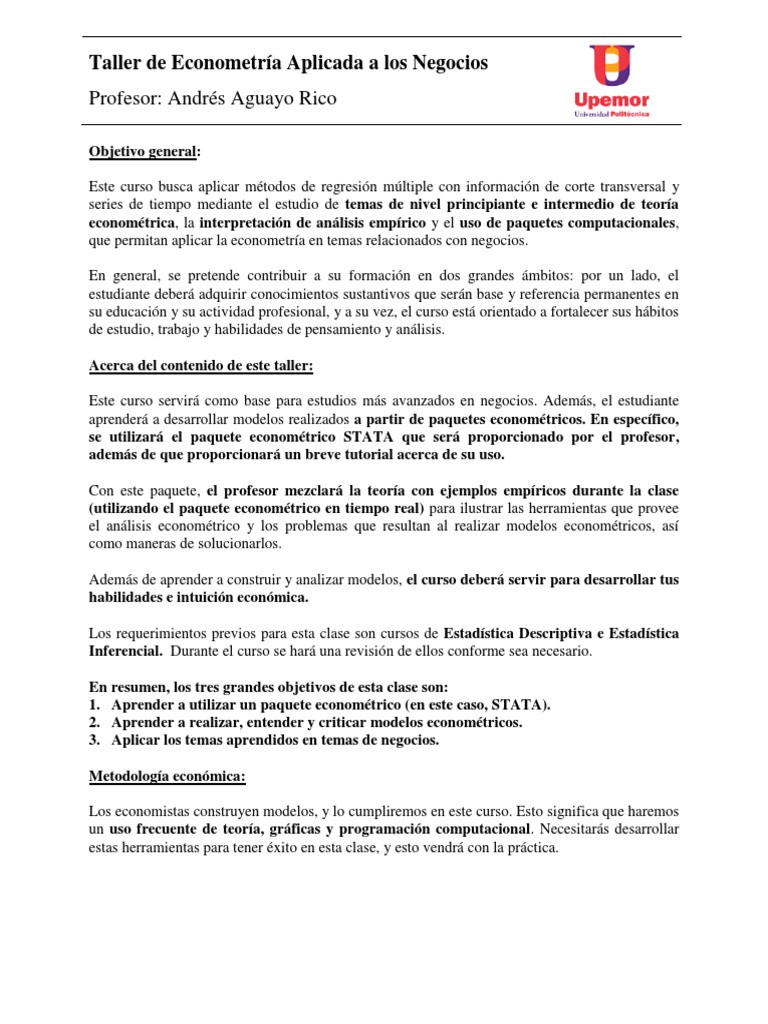 Introduccion A La Econometria | PDF | Econometría | Estadísticas